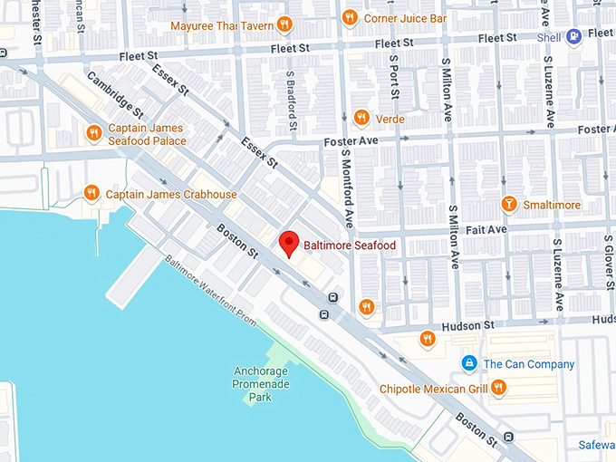 16. baltimore seafood map