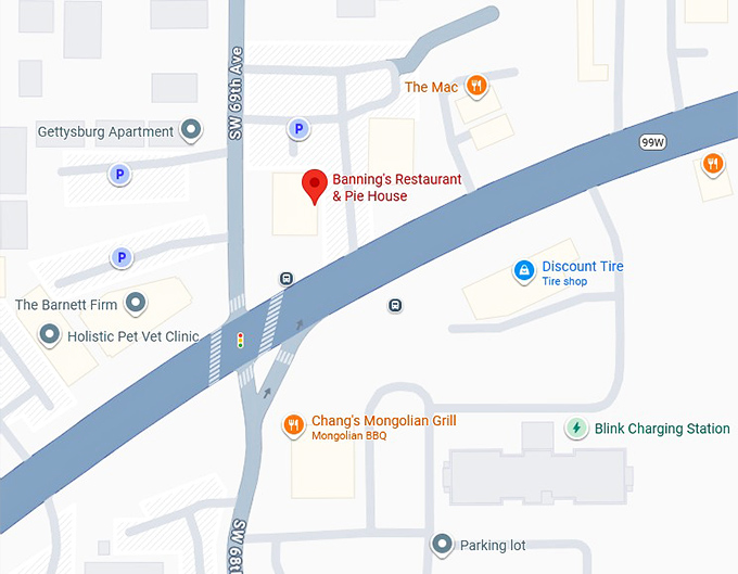 16. banning's restaurant & pie house map