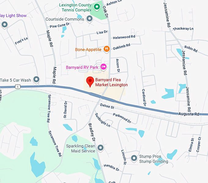 barnyard flea market lexington map
