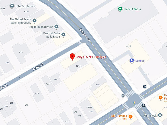 16. barry's steaks & hoagies map