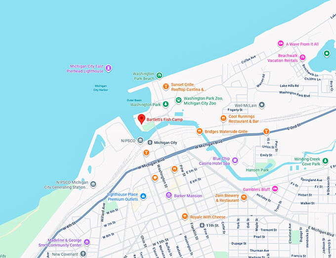 16. bartlett's fish camp map