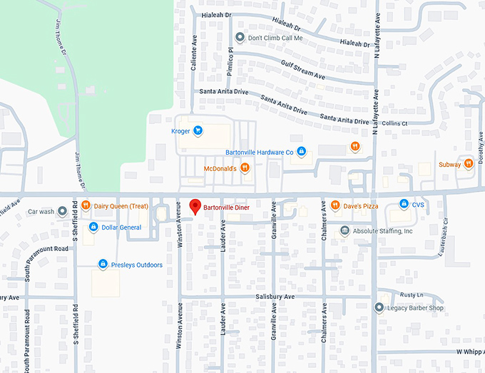 16. bartonville diner map