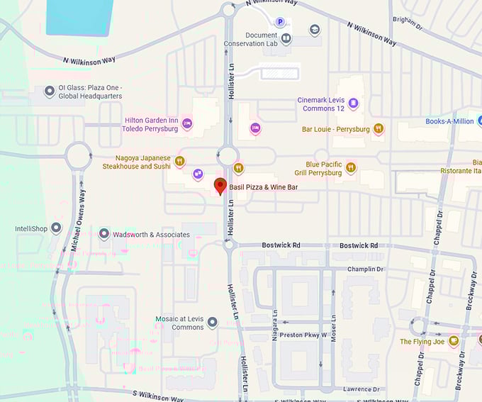 16. basil pizza & wine bar map