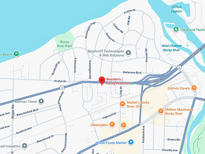 16. bearden's ( rocky river, oh ) map