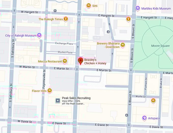 16. beasley's chicken + honey map