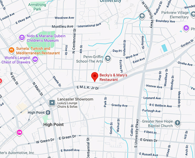 16. becky's & mary's restaurant map