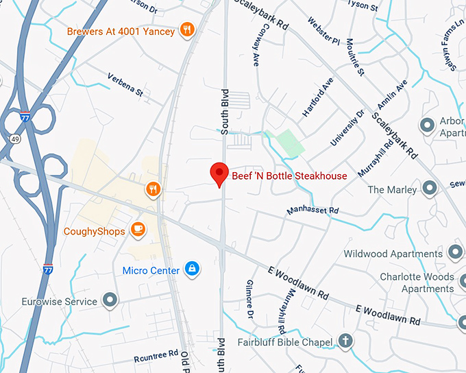 beef 'n bottle steakhouse map