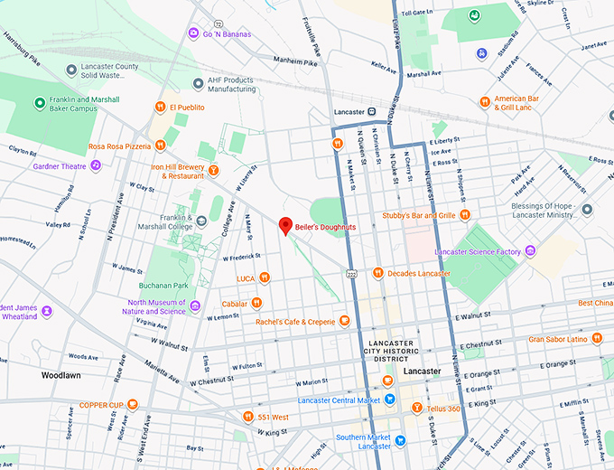 16. beiler's doughnuts map