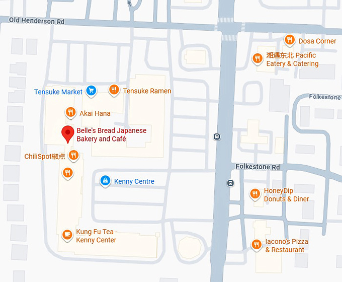 16. belle's bread japanese bakery and caf&eacute; map