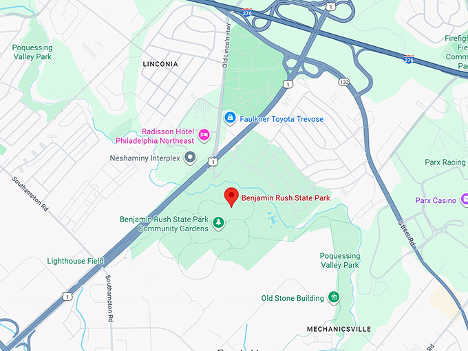 16. benjamin rush state park map