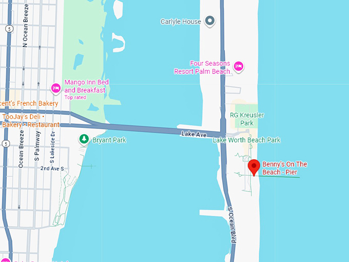 16. benny's on the beach pier map