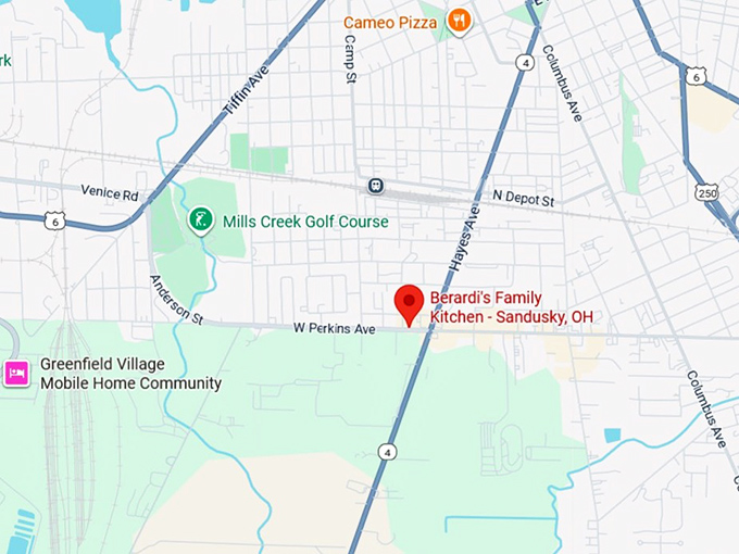 16. berardi's family kitchen sandusky, oh map