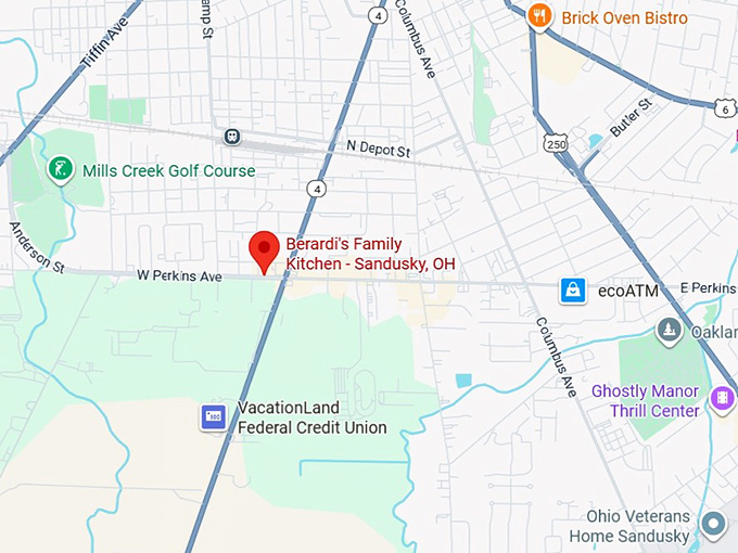 16. berardi's family kitchen sandusky, oh map
