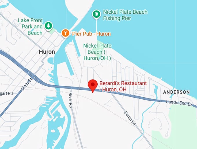 16. berardi's restaurant huron, oh map