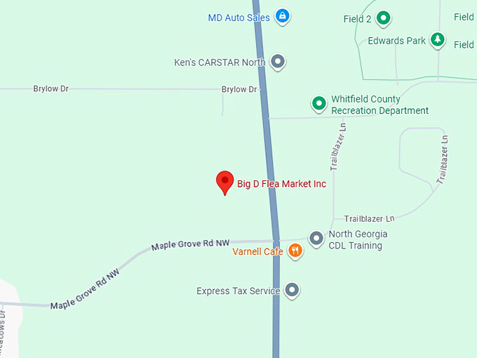 16. big d flea market inc. map