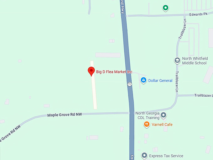 16. big d flea market inc. map