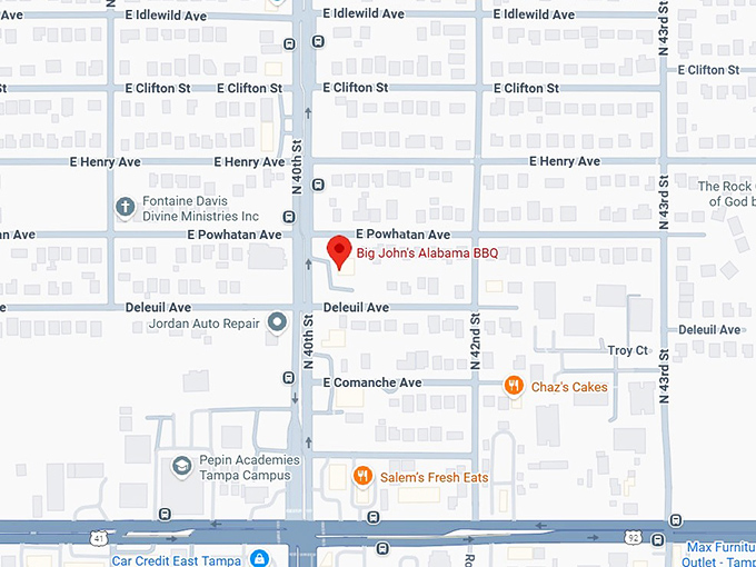 16. big john's alabama bbq map