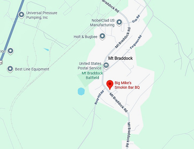 16. big mike's smokin bar b q map