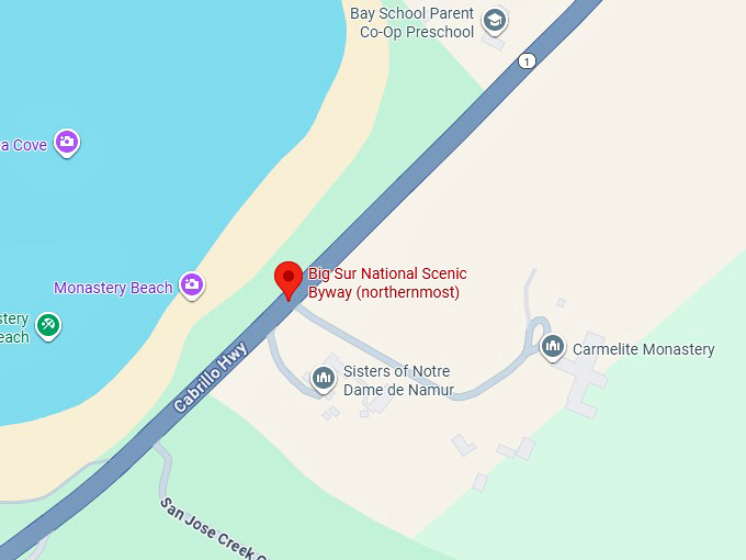 16. big sur national scenic byway (northernmost) map