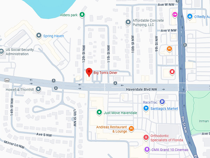 16. big tom's diner map