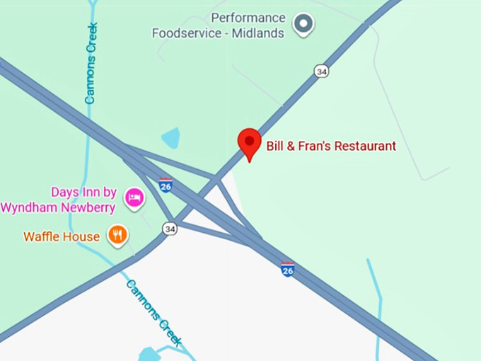 16. bill & fran's restaurant map