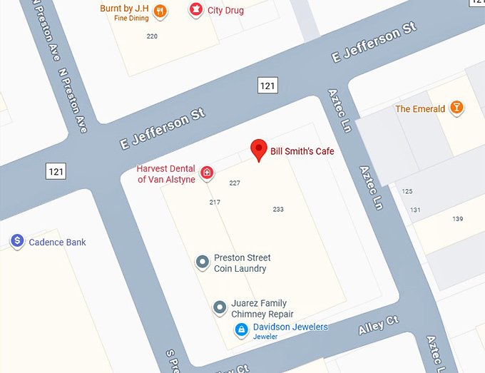 16. bill smith&rsquo;s cafe map