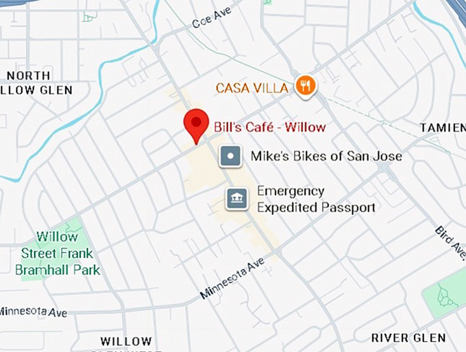 16. bill's café willow map