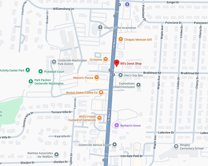 16. bill&rsquo;s donut shop map
