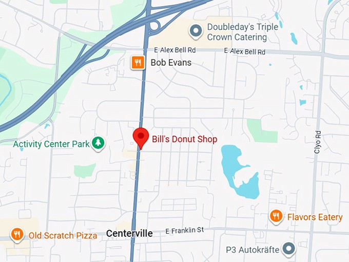 16. bill's donut shop map