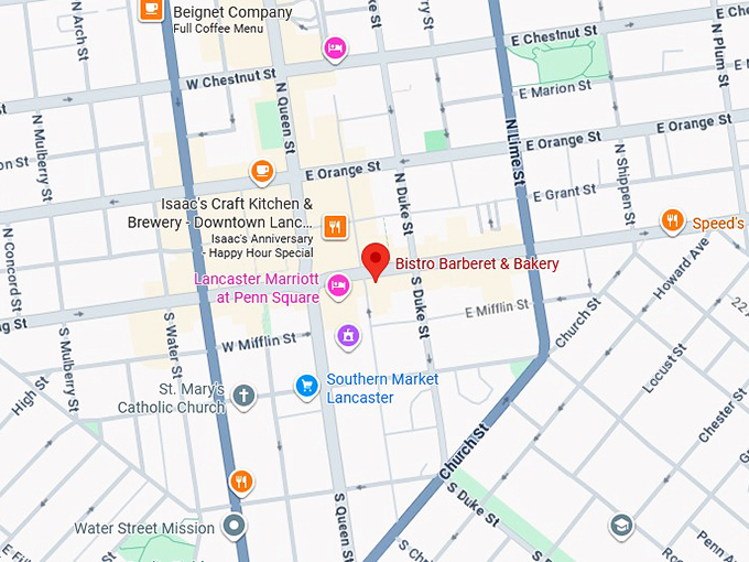 16. bistro barberet & bakery map