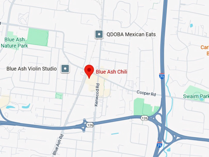 16. blue ash chili map