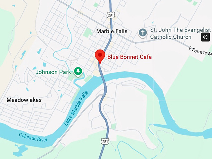 16. blue bonnet cafe map
