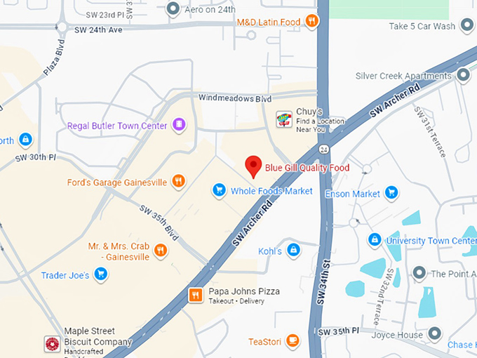 16. blue gill quality foods map