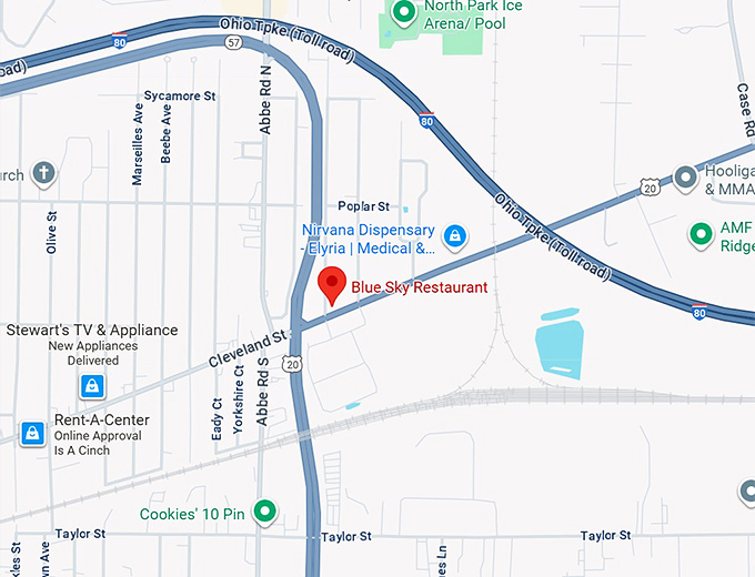 16. blue sky restaurant map