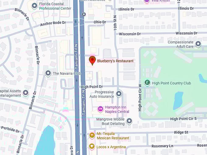 16. blueberry's restaurant map