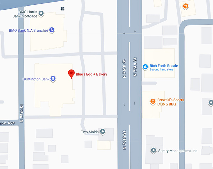 blue's egg + bakery map