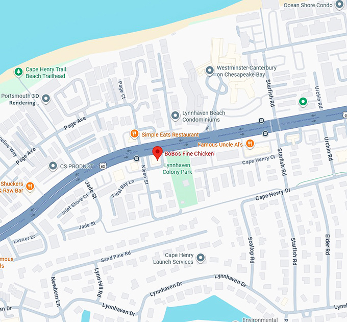 16. bobo's fine chicken map