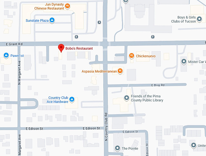 16. bobo's restaurant map