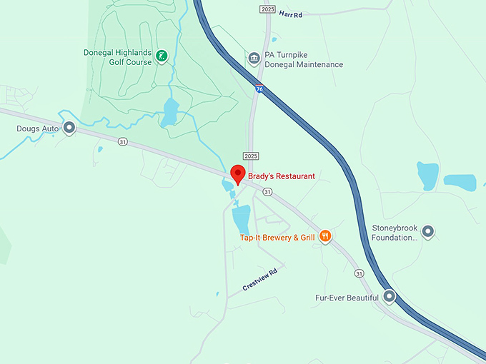 16. brady's restaurant map