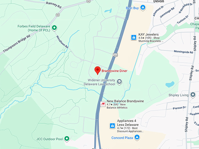 16. brandywine diner map