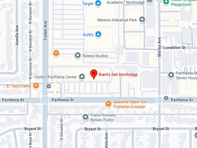 16. brent's deli northridge map