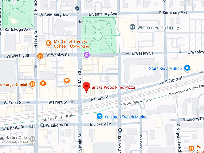 bricks wood fired pizza map