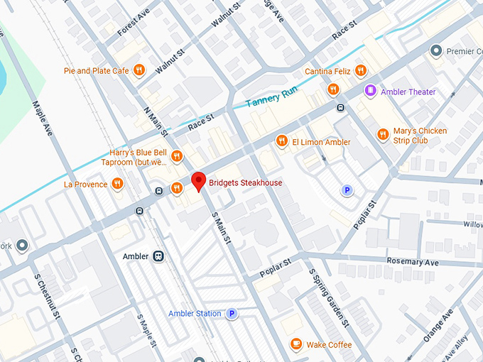 16. bridgets steakhouse map