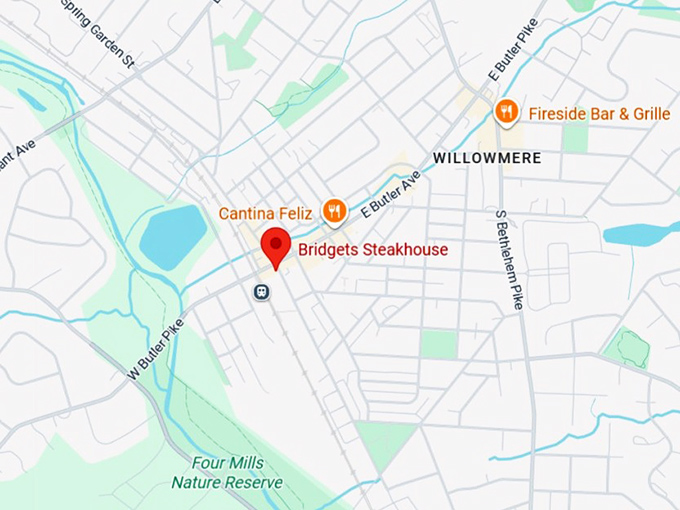 16. bridgets steakhouse map