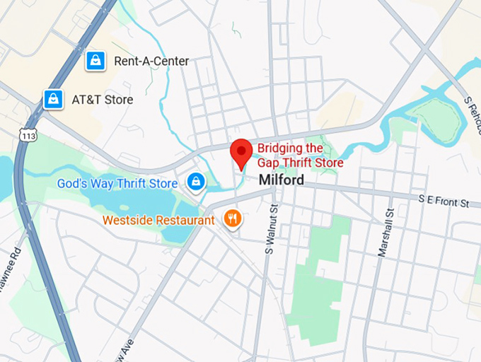 16. bridging the gap thrift store map