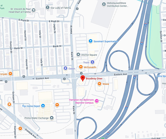 16. broadway diner map