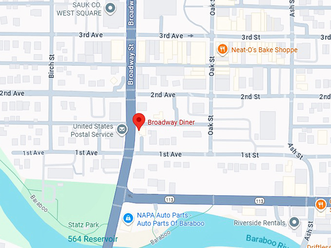 16. broadway diner map