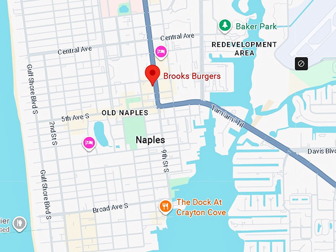 16. brooks burgers (330 9th st s) map