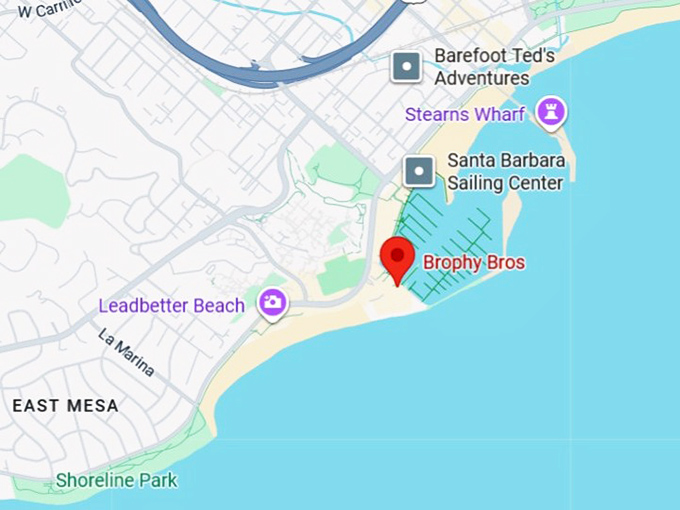 16. brophy bros. map