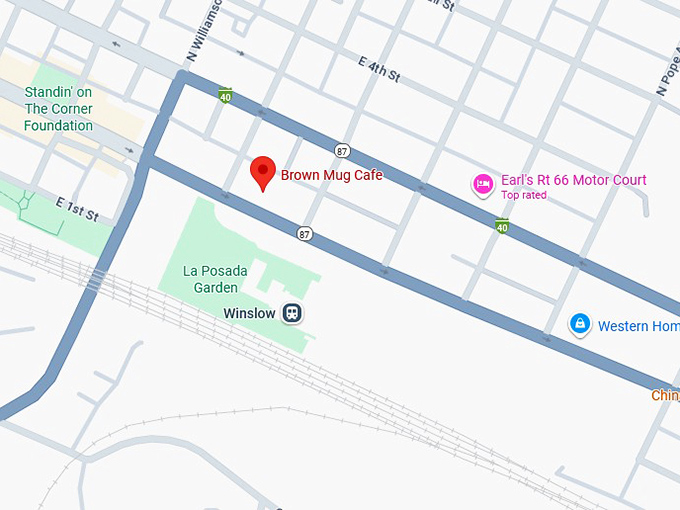 16. brown mug cafe map